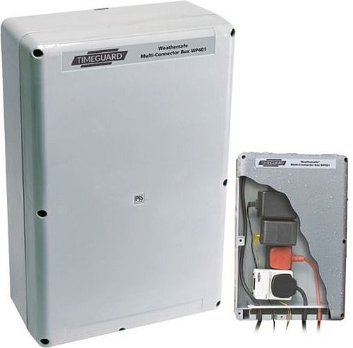 Large Weatherproof Outdoor Box with 4 Way Extension Socket Strip ...
