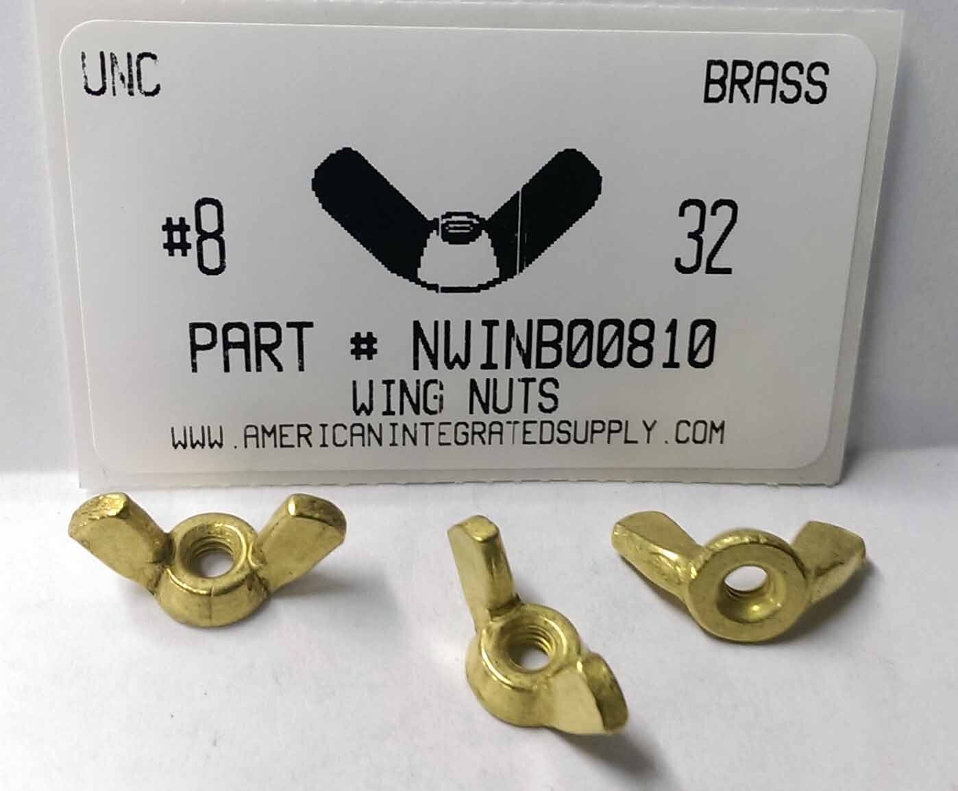 #8-32 Wing Nuts Solid Brass (10) | eBay