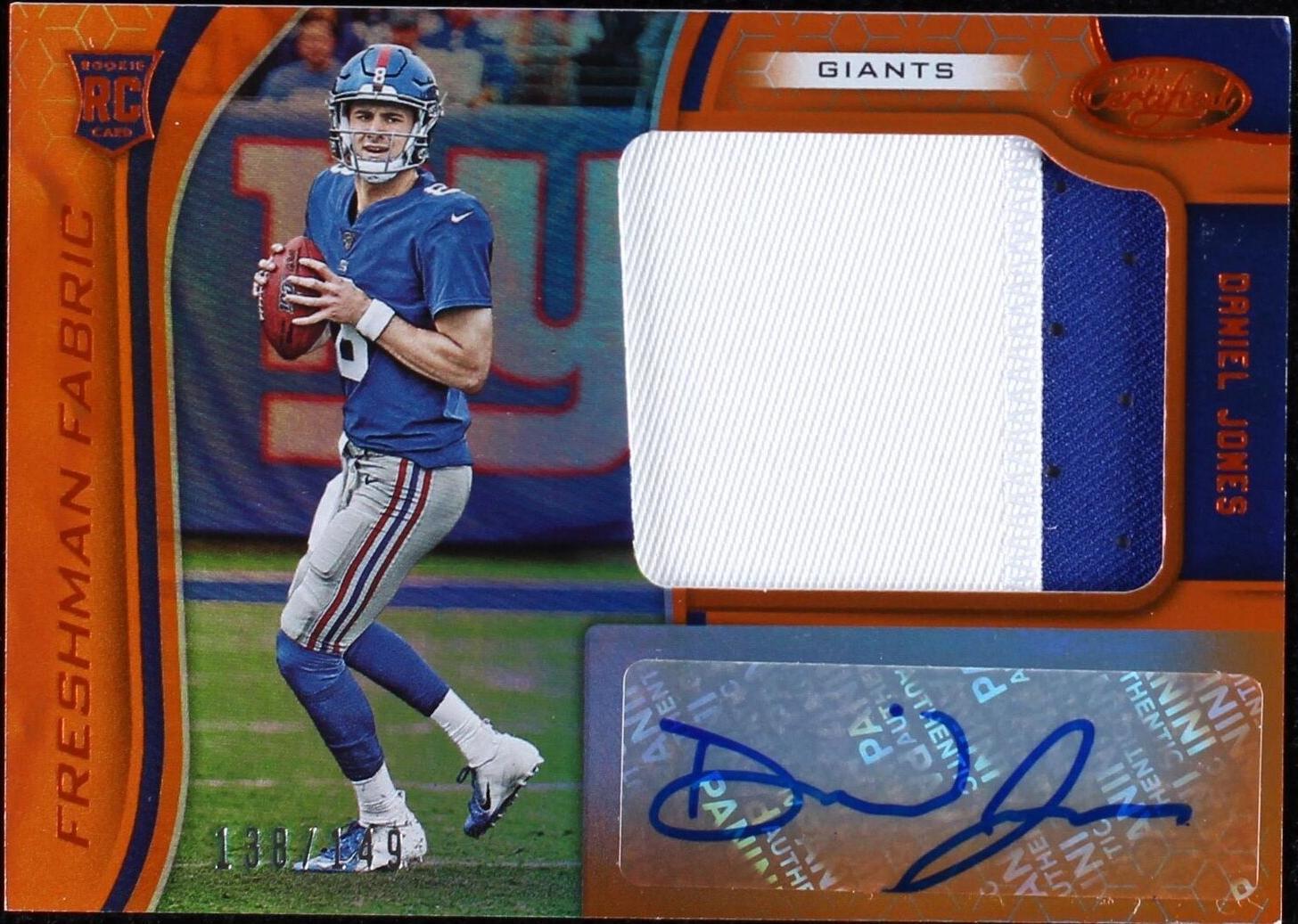 2019 Panini Certified - Freshman Fabric Signatures Daniel Jones #203 ...