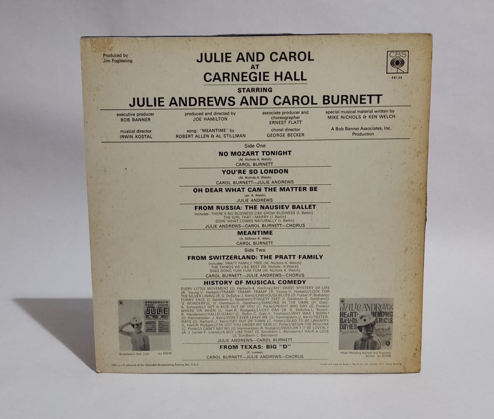Julie Andrews, Carol Burnett - Julie & Carol At Carnegie Hall Music ...