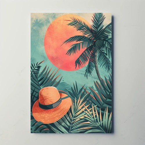 Tropical Sunset Escape Art Print Travel Poster | eBay