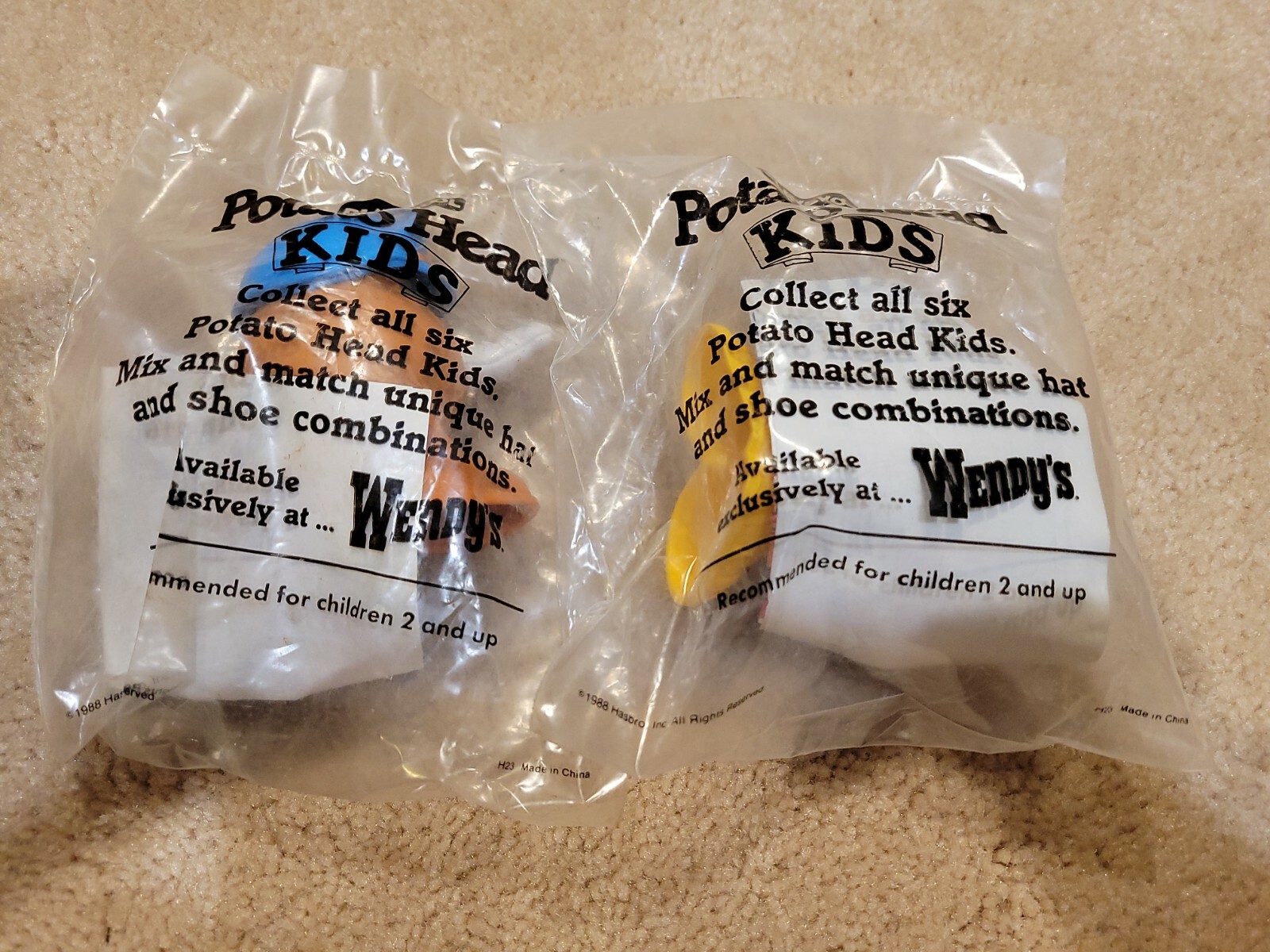 Vintage 1988 Wendy's Playskool Mini Mr Potato Head Spud Kids Lot of 2 ...