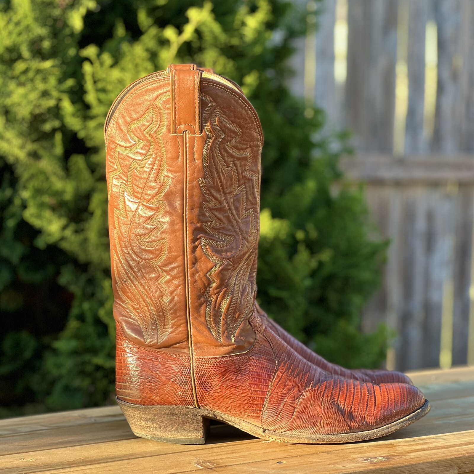 Western Justin Boots Exotic Lizard Skin Leather - Gem