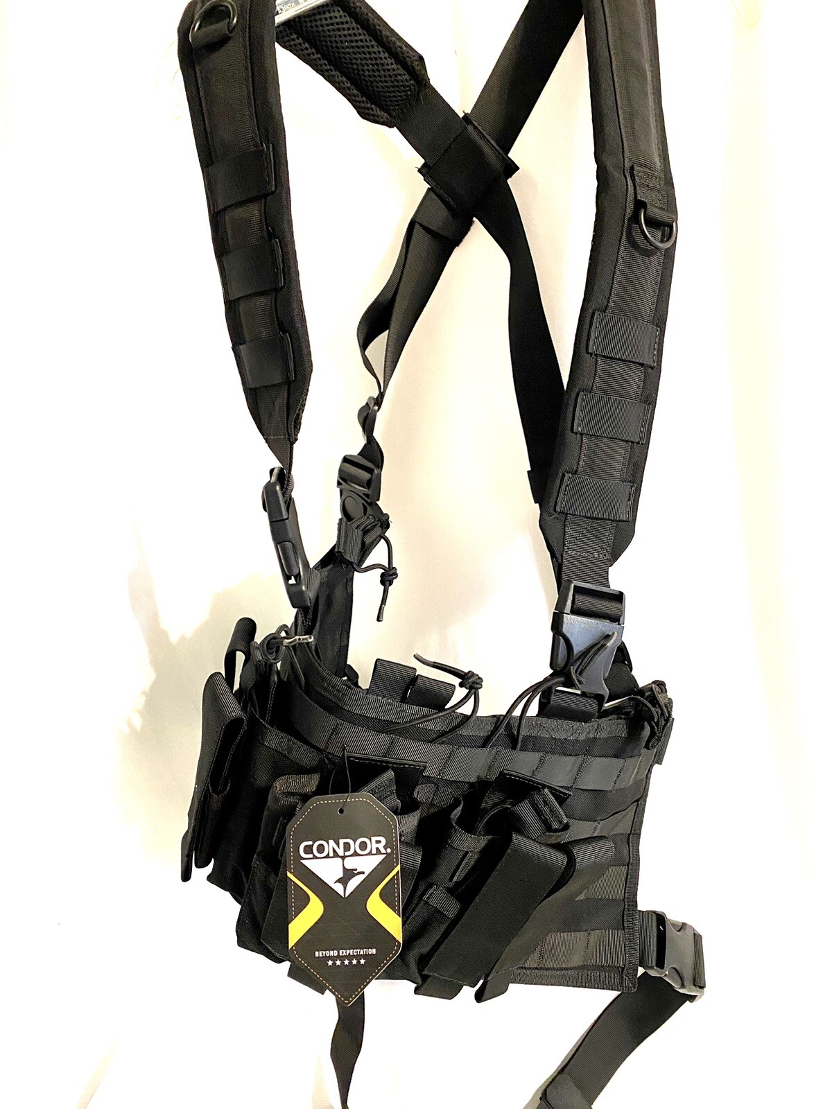 Condor Recon Modular Chest Rig Vest MCR5-002 Black Adjustable Up To 56 ...