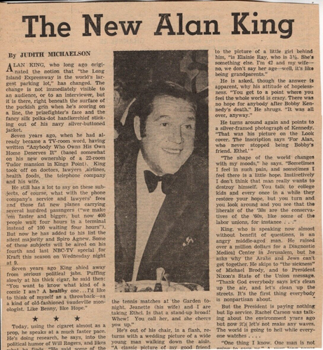 Alan King Magazine Photo Clipping 1 Page P6378 | eBay