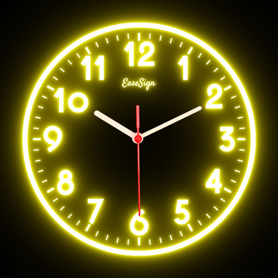 ck0009 EaseSign Home Decor LED Flexible Flex Neon Wall Clock 7 colors ...