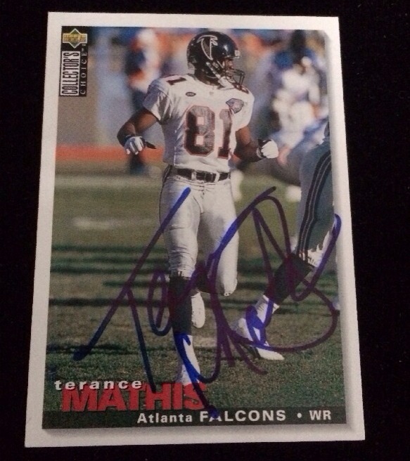 TERANCE MATHIS 1995 UPPER DECK Autographed Signed FOOTBALL Card 104 ...