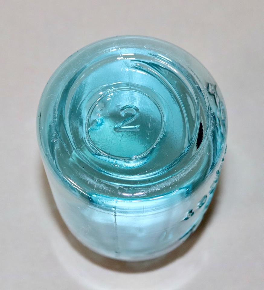 Ball 2L Quart Perfect Mason Jar Aqua Zinc Lid 1913 - 1923 Antique ...