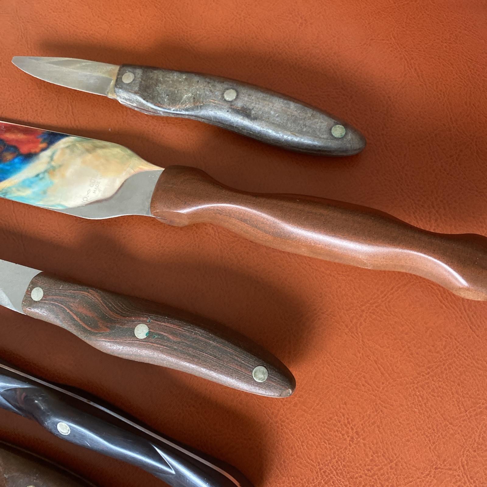 Lot of 5 CUTCO Knives - Vintage Wood Handle - For Repair or Use Kitchen ...