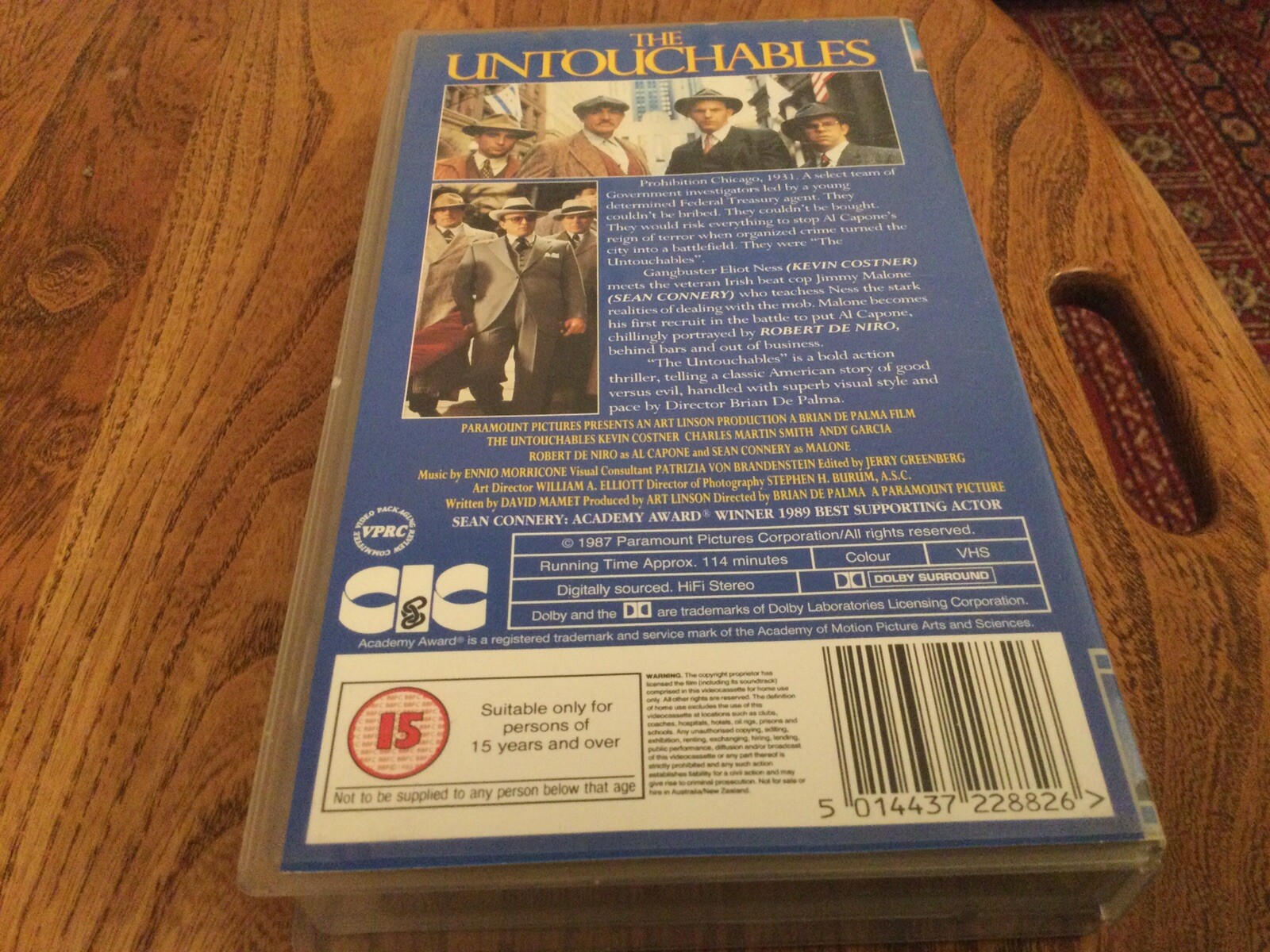 The Untouchables - VHS Video Cert 15 1987 Robert De Niro,Sean Connery ...