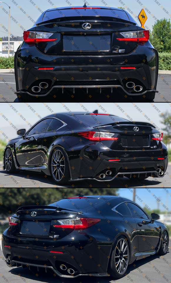 For 15-18 Lexus RC F RCF CTM Design Carbon Fiber Rear Diffuser W/ Side ...