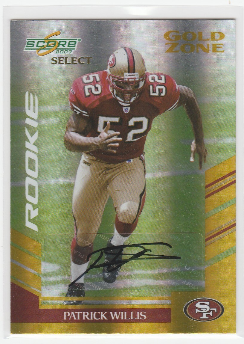 2007 Score Select Gold Zone Patrick Willis Rookie Autograph 11/25 | eBay