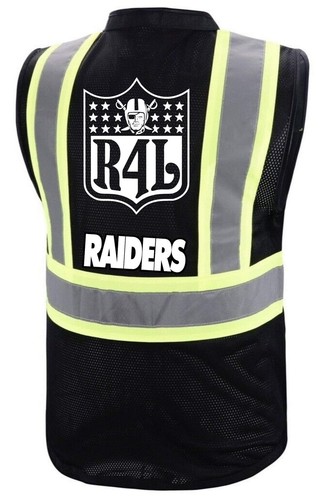 LAS VEGAS RAIDERS R4L BLACK REFLECTIVE SAFETY VEST 🦺 ANY SIZE | eBay