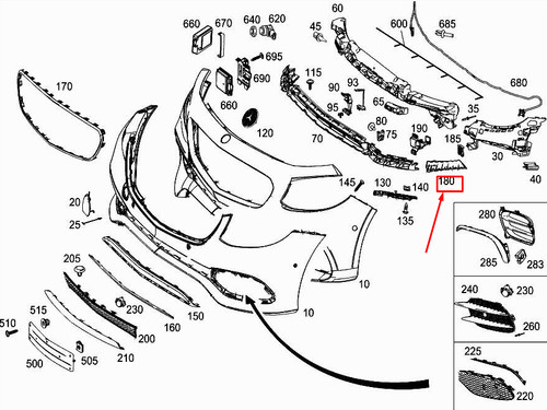 MERCEDES-BENZ E W213 FRONT LEFT BUMPER FACE BAR BRACKET A2138858300 ...