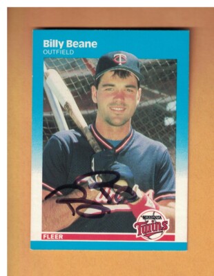 Billy Beane Autographed 1987 FLEER Baseball card Signed MINNESOTA TWINS ...