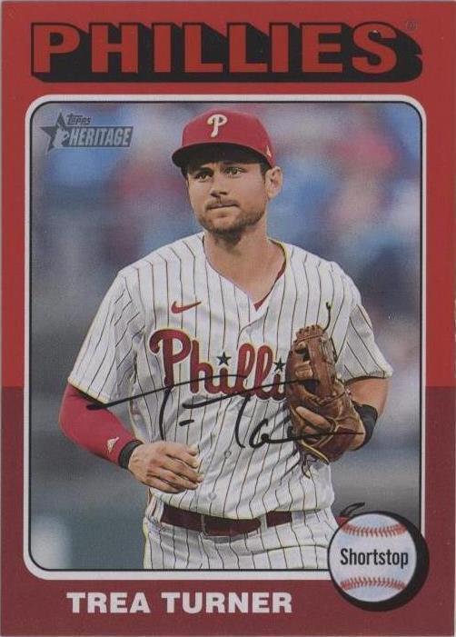 2024 Topps Heritage - Trea Turner #181 Red Border "White Border" Above ...