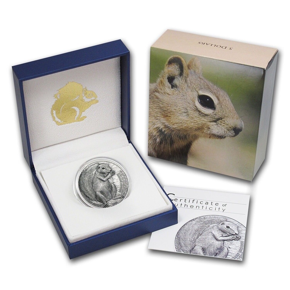 Palau 2013 Squirrels of the World Barbary $5 Pure Silver Coin Swarovski ...