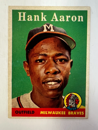 Topps 1958 Baseball Card ~ Hank Aaron #30 ~ Milwaukee Braves ~ Outfield ...