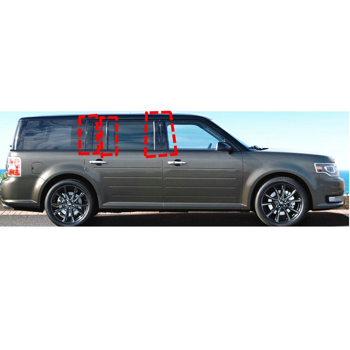 2009-2019 Ford Flex 8pc For Black Door Window Panel Pillar Post Trim ...