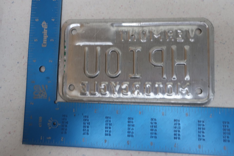 Vermont VT License Plate Tag 2008 08 Motorcycle MC Vanity HP I Owe You ...
