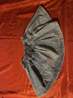 VBRT Skirt Womens M Denim Elastic Waist Flared Mini Skirt Blue Casual ...