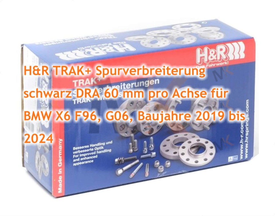 H&R Trak + des Platines Noir Dra 60mm / Axis pour BMW X6 F96, G06 (2019 ...
