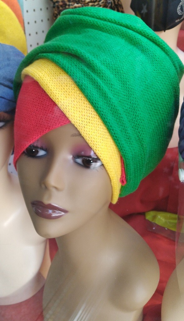 Long Winter Scarf Head Wrap Turban Jamaica Africa Hat Striped Hip Hop ...
