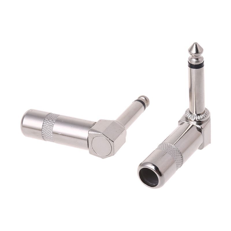 4 Pcs Right Angle 1/4" TS Mono Phone Plug Guitar o Connector 6.35mm | eBay