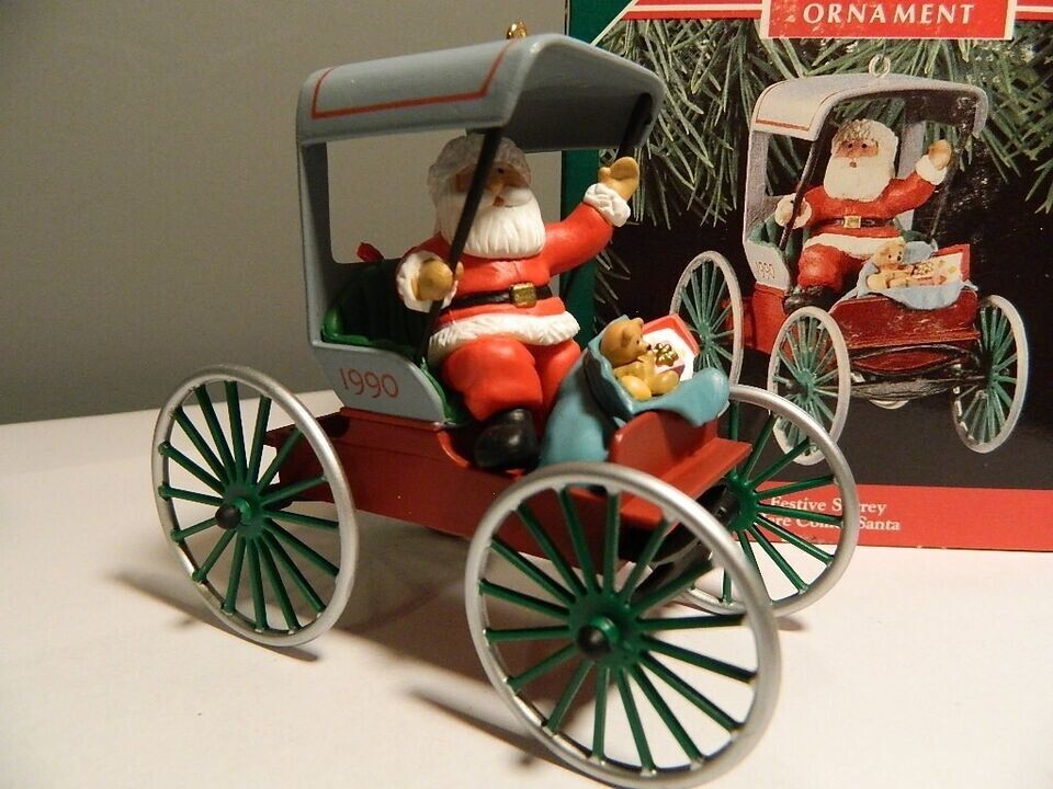 1990 New Hallmark Keepsake *Festive Surrey Here Comes Santa ~ Collector ...