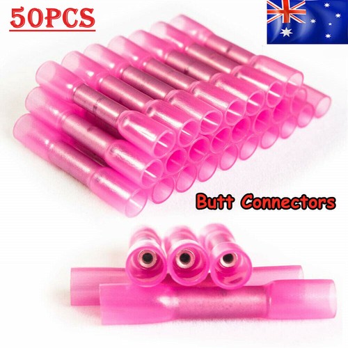 50PCS Seal Waterproof Red Heat Shrink Butt Crimp Terminals Cable Wire Connectors | eBay Australia
