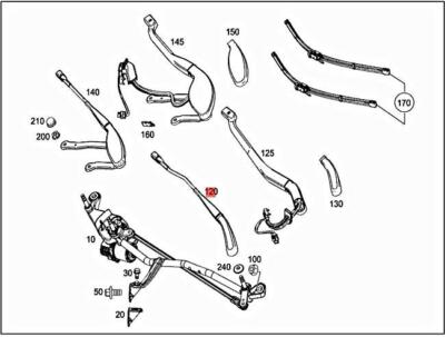Genuine MERCEDES C238 S213 W213 E-CLASS W213 Wiper arm 2138205302 | eBay