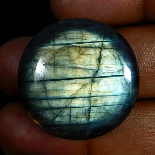 38.70Cts. Natural Amazing Fire Labradorite Round Cabochon Loose ...