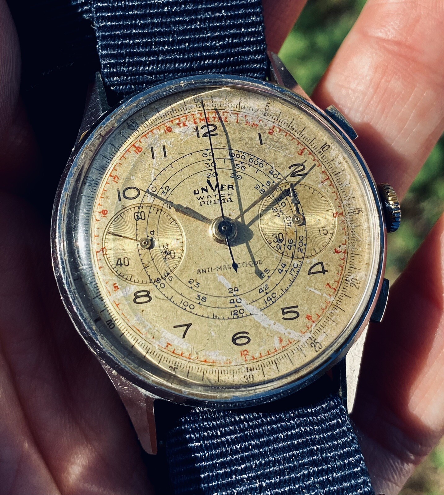 UNVER WATCH PRIMA Universal Geneve Landeron 39 OVERSIZE 37,5mm ...