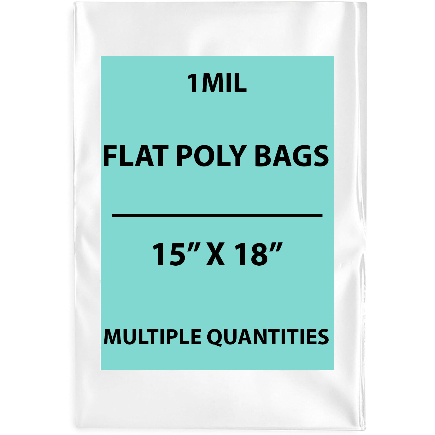 15x18 Clear Open Top Poly Bags Lay Flat Plastic Packaging 1 MIL Thick ...