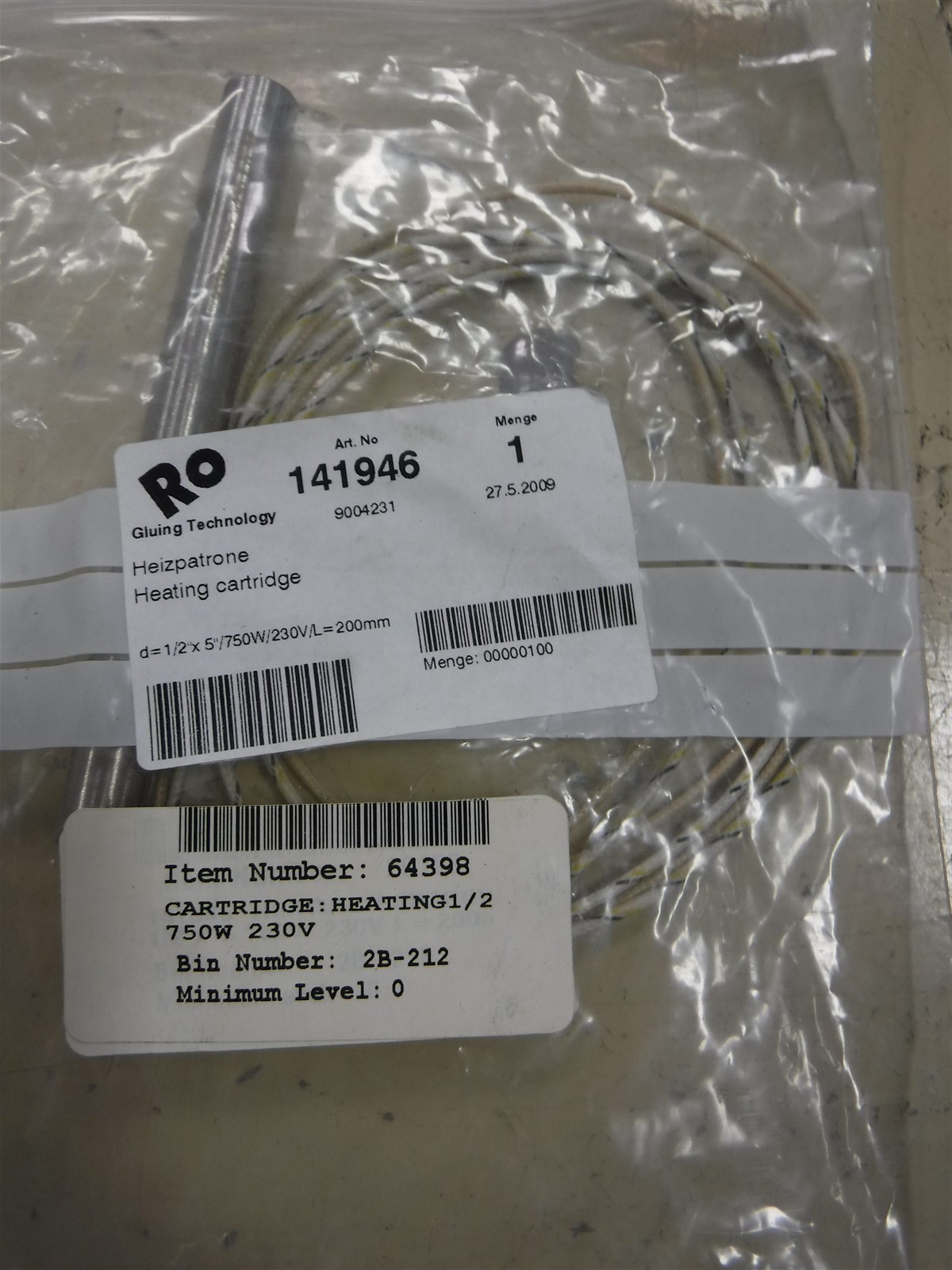 Robatech 141946 Heating Cartridge Heater NEW IN BAG I9 | eBay