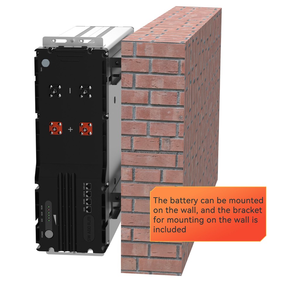 Wall Mounted LiFePO4 48V 100Ah Solar Lithium Battery 16 Cells 5120Wh ...