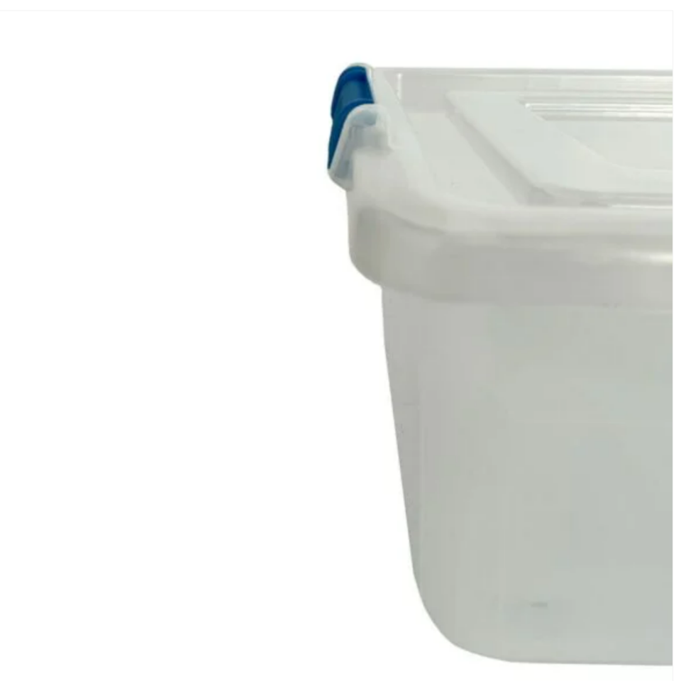 75L Plastic Storage Box Click Lid Heavy Duty Clear Home Office ...