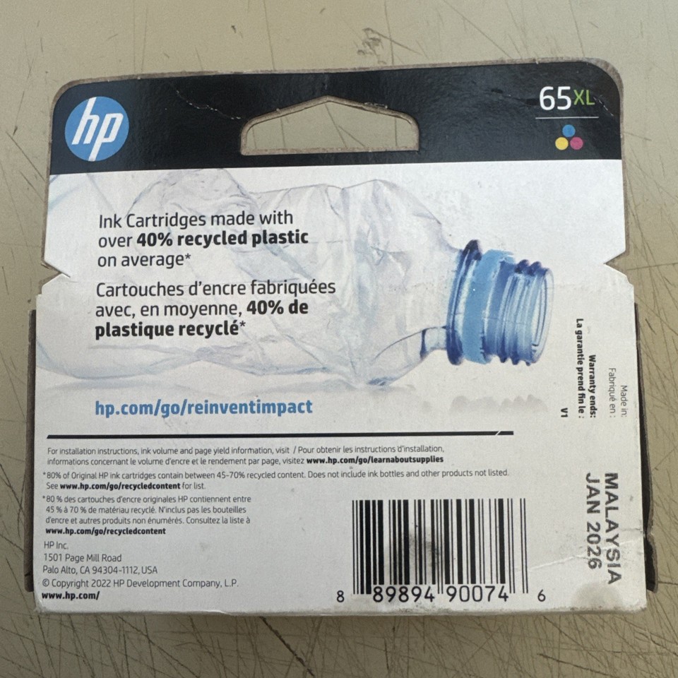 PICK EXP - Genuine HP 65XL Cyan Magenta Yellow Tri Color Ink Cartridge ...