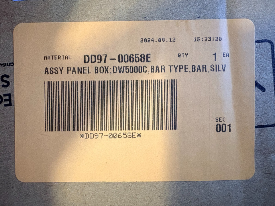 Samsung Dish washer Assembly Panel Box New OEM DD97-00658E | eBay