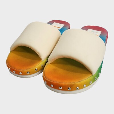 Women's Slides Dolce Vita Mochi Pride White Slide Sandals Size 8 | eBay