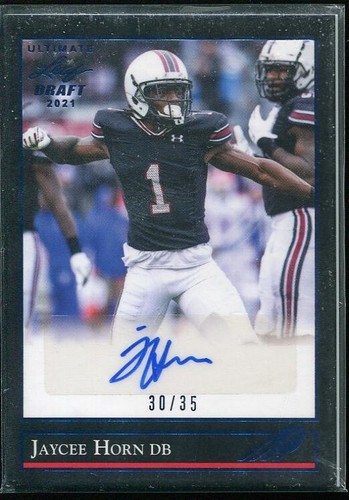 2021 Leaf Draft - 1992 Leaf Black #BG-JH3 Jaycee Horn /35 (AU, RC ...
