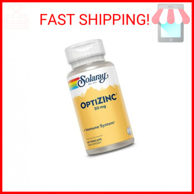 Solaray OptiZinc 30mg Immune Support Supplement, Chelated Zinc Capsules ...