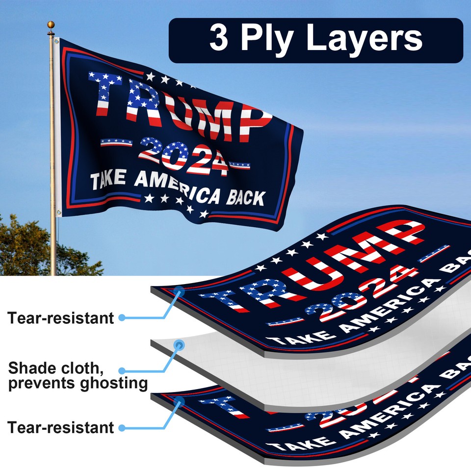 Trump 2024 Flag Double Sided 3X5 FT President Trump Flag America ...