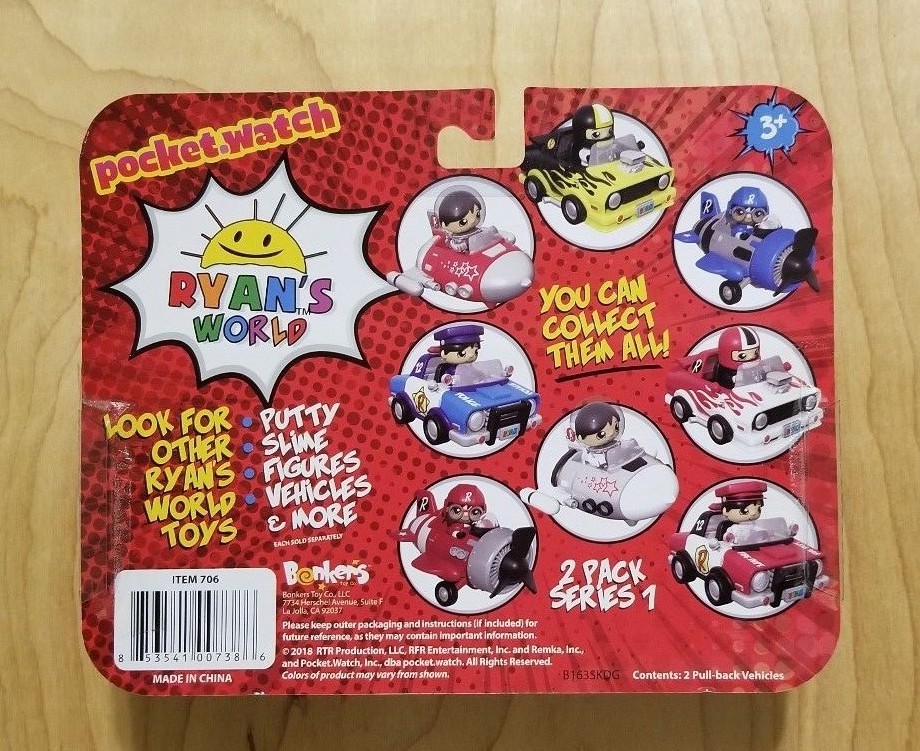 RYAN'S WORLD Ryan's Racers With Pull Back Action 2-Pack Red Plane ...
