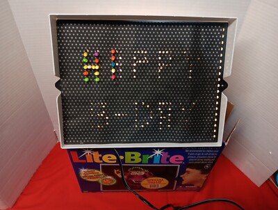 LITE-BRITE by Hasbro Vintage w/ Original Box Pegs Light Bright 1998 ...