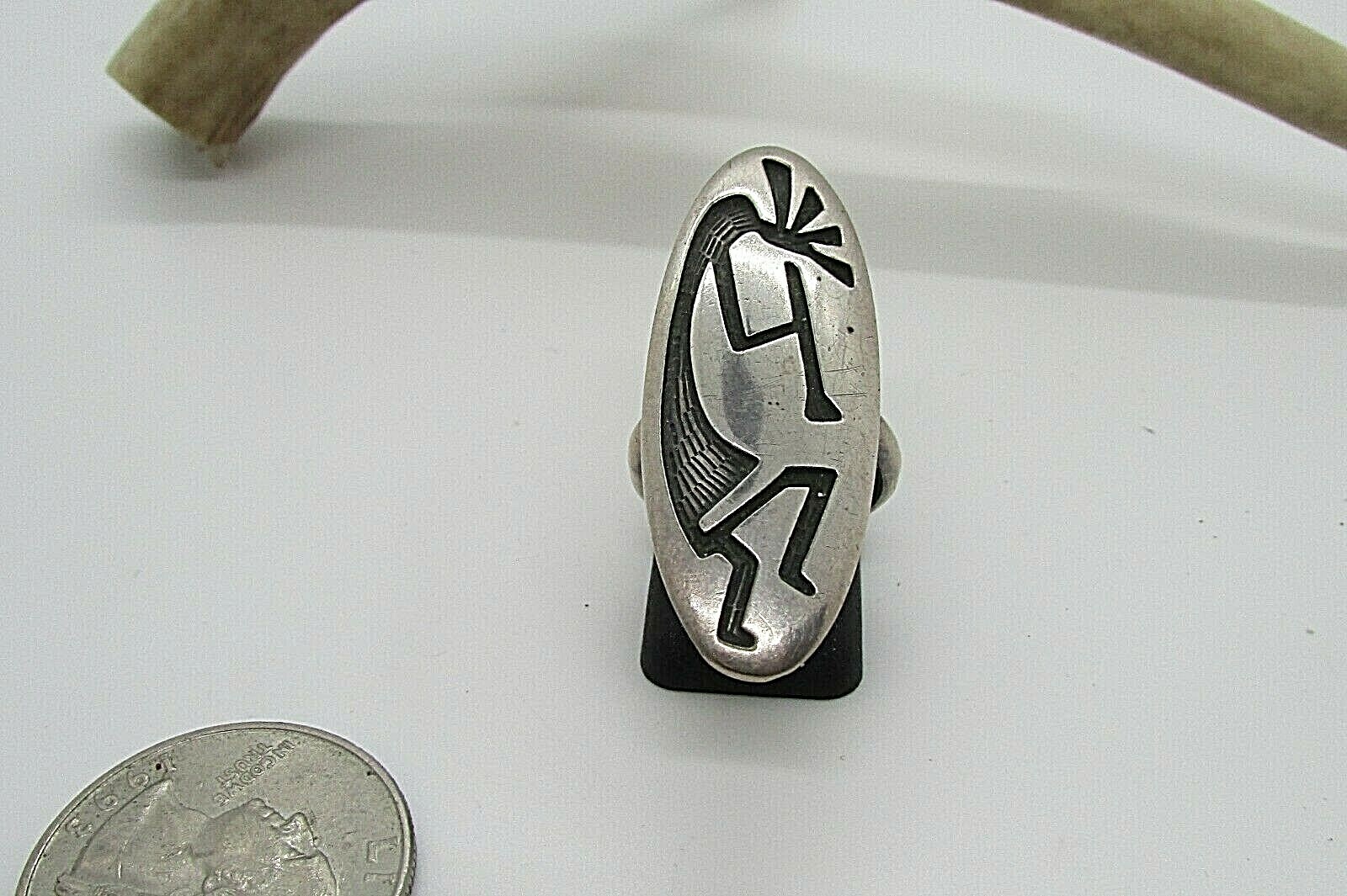 VINTAGE SOUTHWEST HOPI KOKOPELLI RING BY STEVEN… - Gem