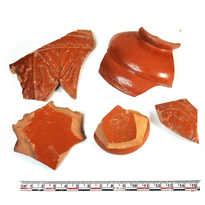 Roman - Pottery Sherds Of Samian Terra Sigillata