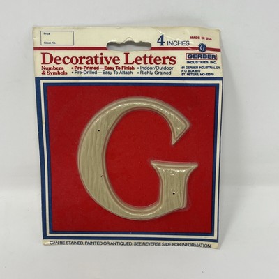 Vintage 4" Decorative Letters,Gerber ,Wood Grain, G | eBay