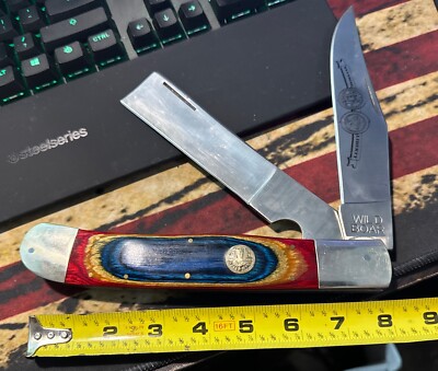 Wild Boar Standing Liberty Quarter Dual Blade Folding Display Knife ...