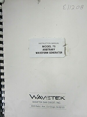 Wavetek Model 75 Arbitrary Waveform Generator Instruction Manual Rev. 5 ...